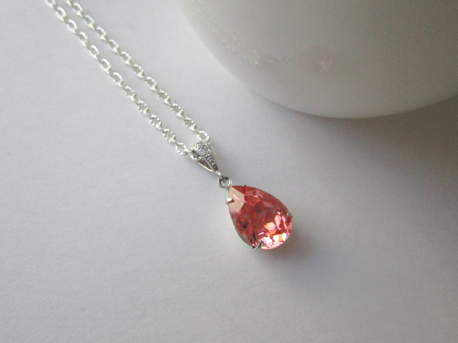 Coral Jewelry Set Bridesmaid Jewelry Set Coral Earrings - Etsy