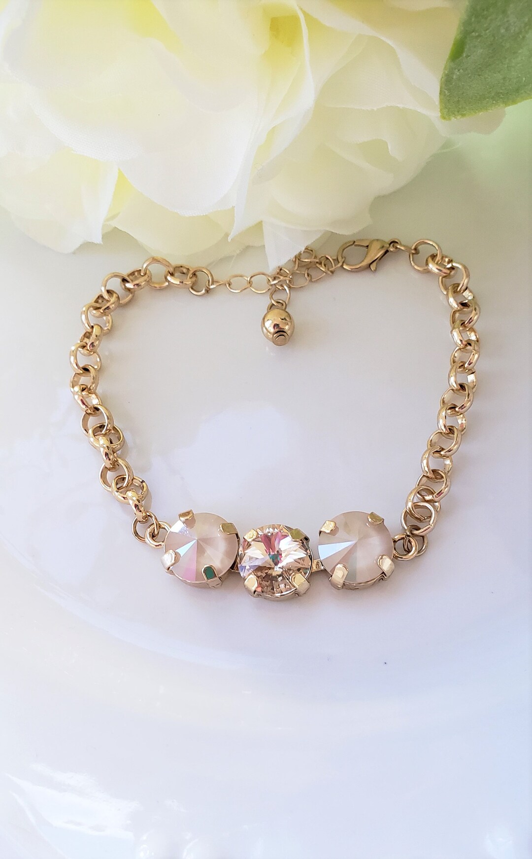 Bracelet for Bride, Champagne Bracelet, Crystal Bracelet, Bridesmaid ...