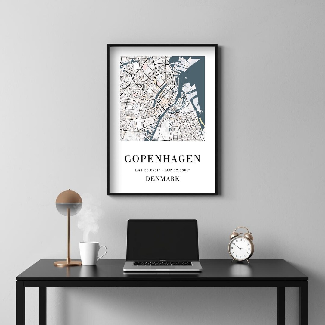 Copenhagen City Poster • Minimalist Copenhagen Print • Scandinavian ...