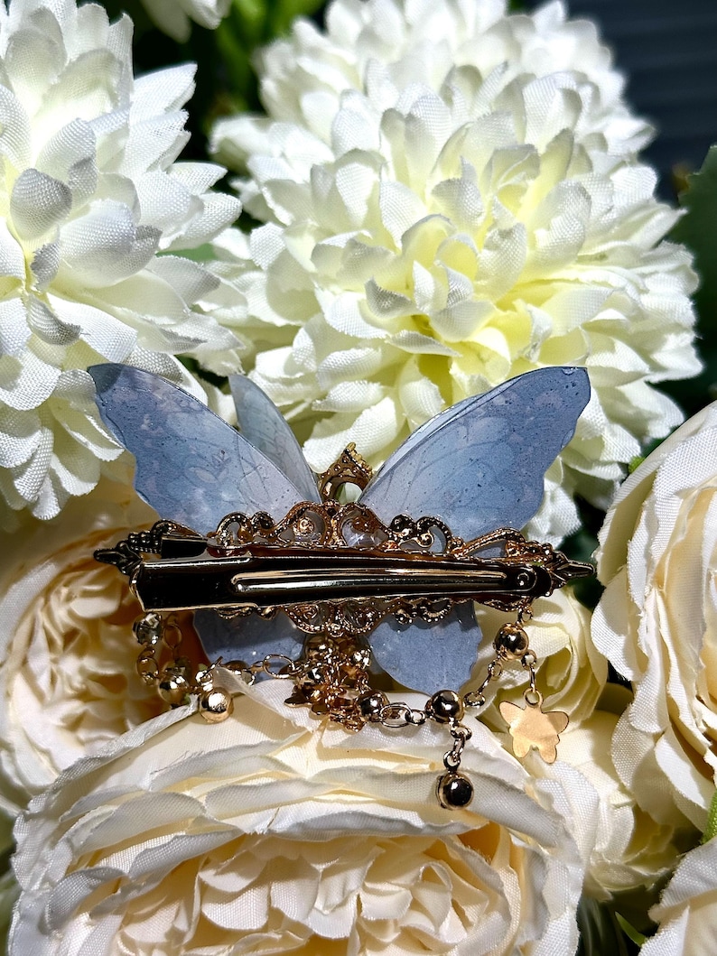 Ethereal Butterfly Hair Clip: Iridescent Fairy Wing Barrette With Gold ...