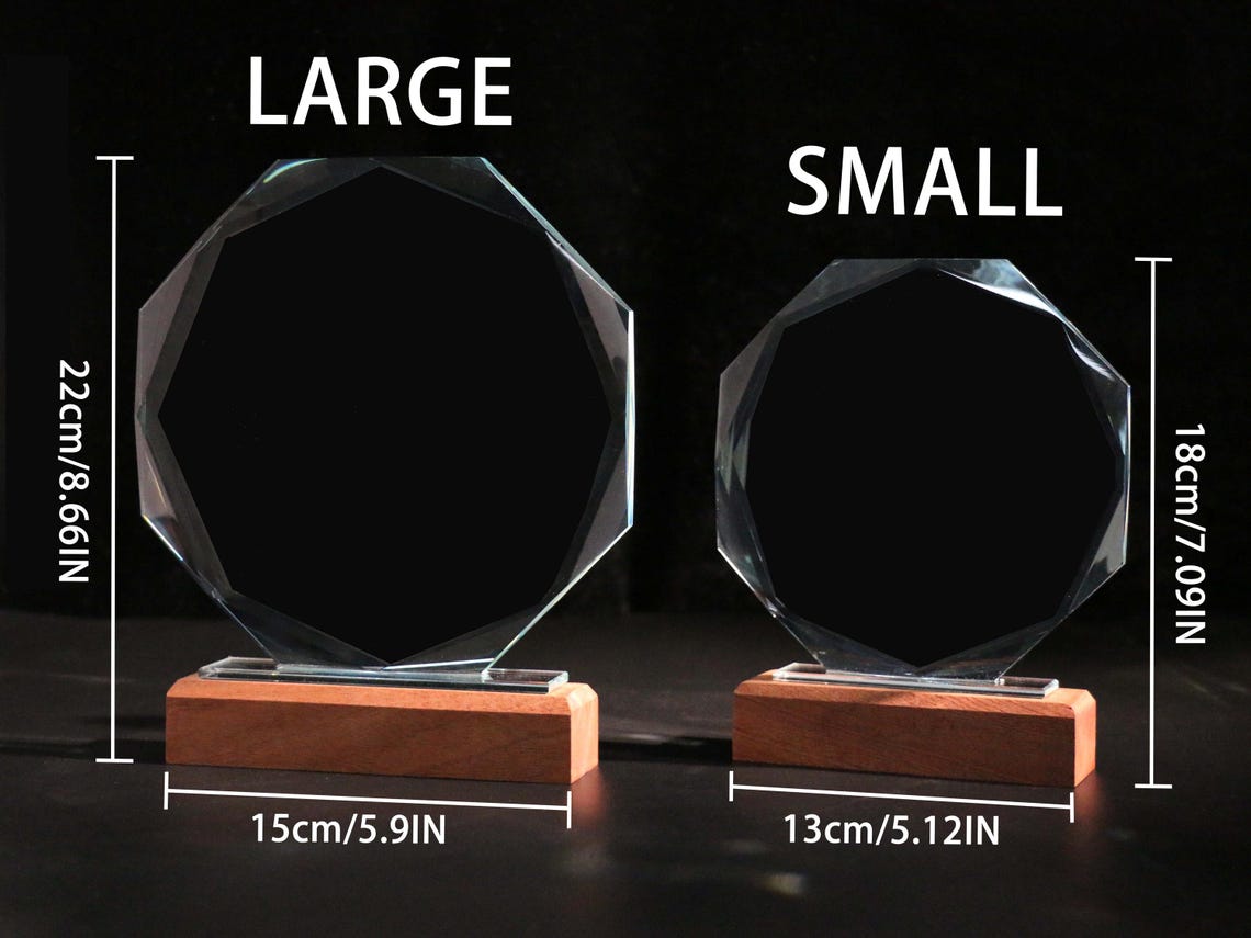Custom Crystal Awards With Text & Logo, Free Design Assistant, 7",8 ...