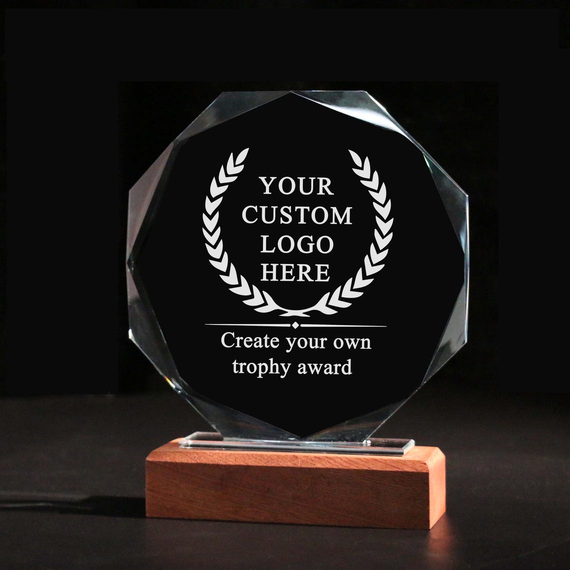 Custom Crystal Awards With Text & Logo, Free Design Assistant, 7",8 ...