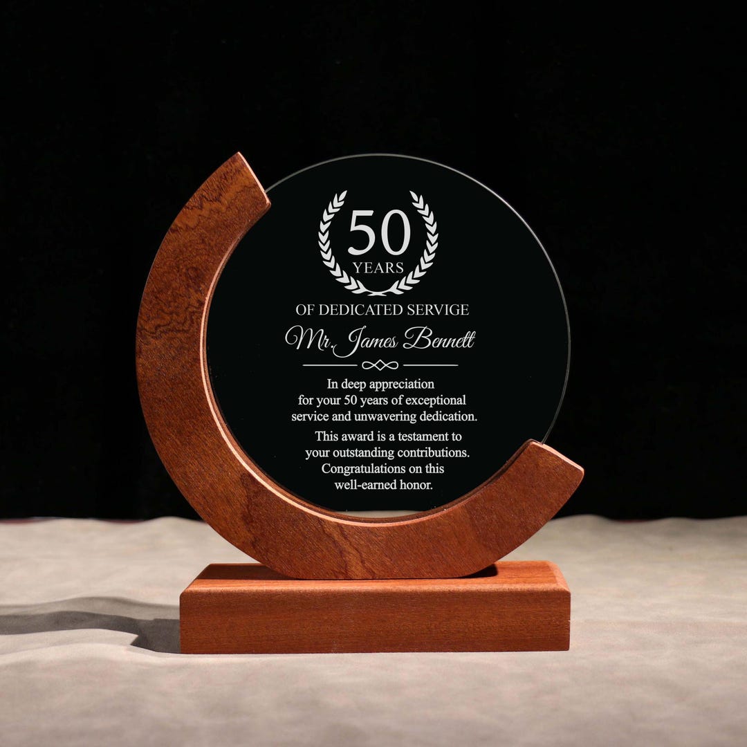 Personalized Employee Crystal Awards, Custom Achievement Glass Trophy ...