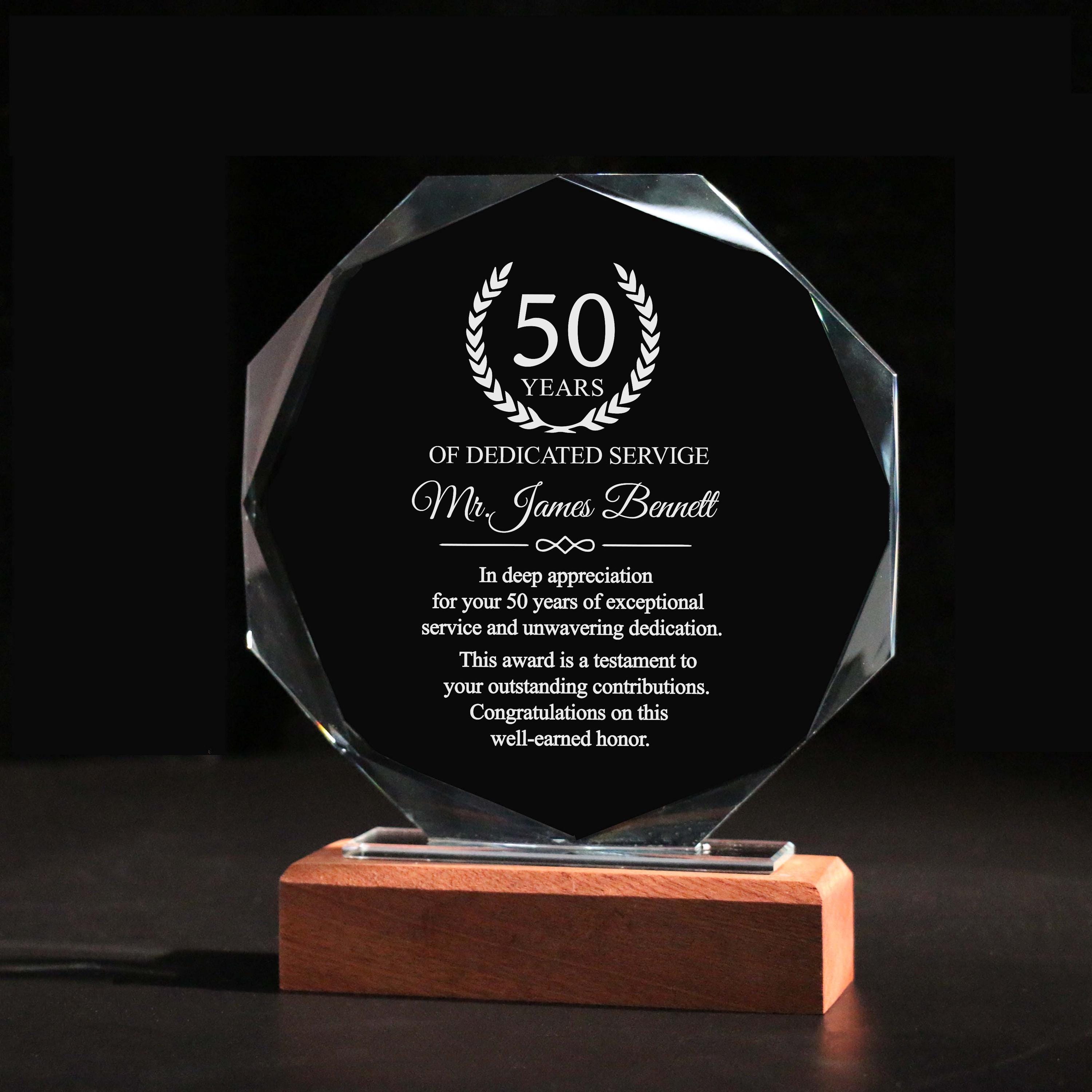 Custom Crystal Awards With Text & Logo, Free Design Assistant, 7",8 ...
