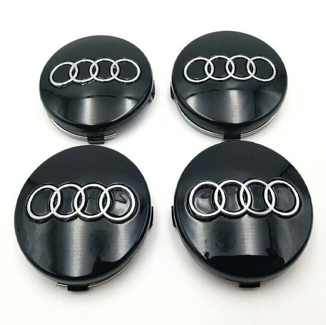 Audi 4x60mm Wheel Center Caps Black Set of 4 OEM Quality 4B0601170 ...