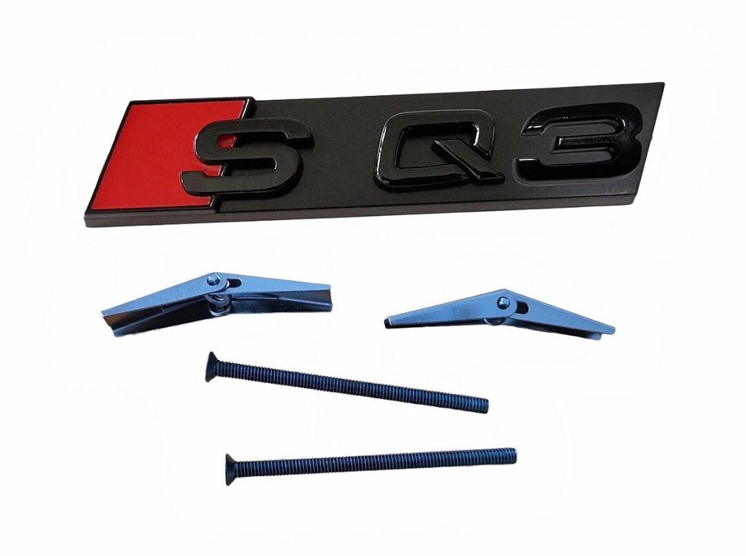 Audi SQ3 Grille Emblem Glossy Black With Red High-quality Front Badge ...
