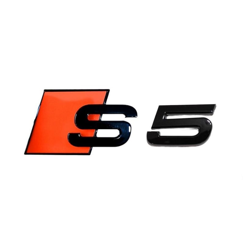 Audi S5 Custom Emblem Rear Badge Audi Sport Models Glossy Black With ...