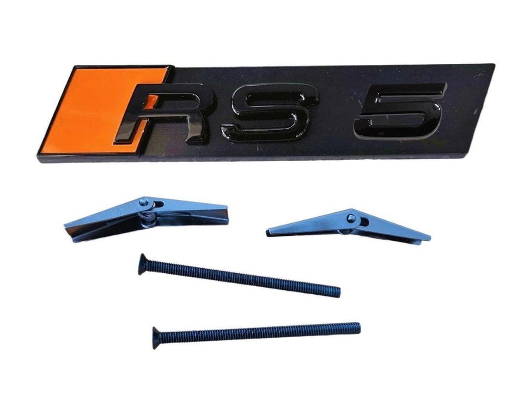 Audi RS5 Grille Emblem Glossy Black With Orange High-quality Front ...