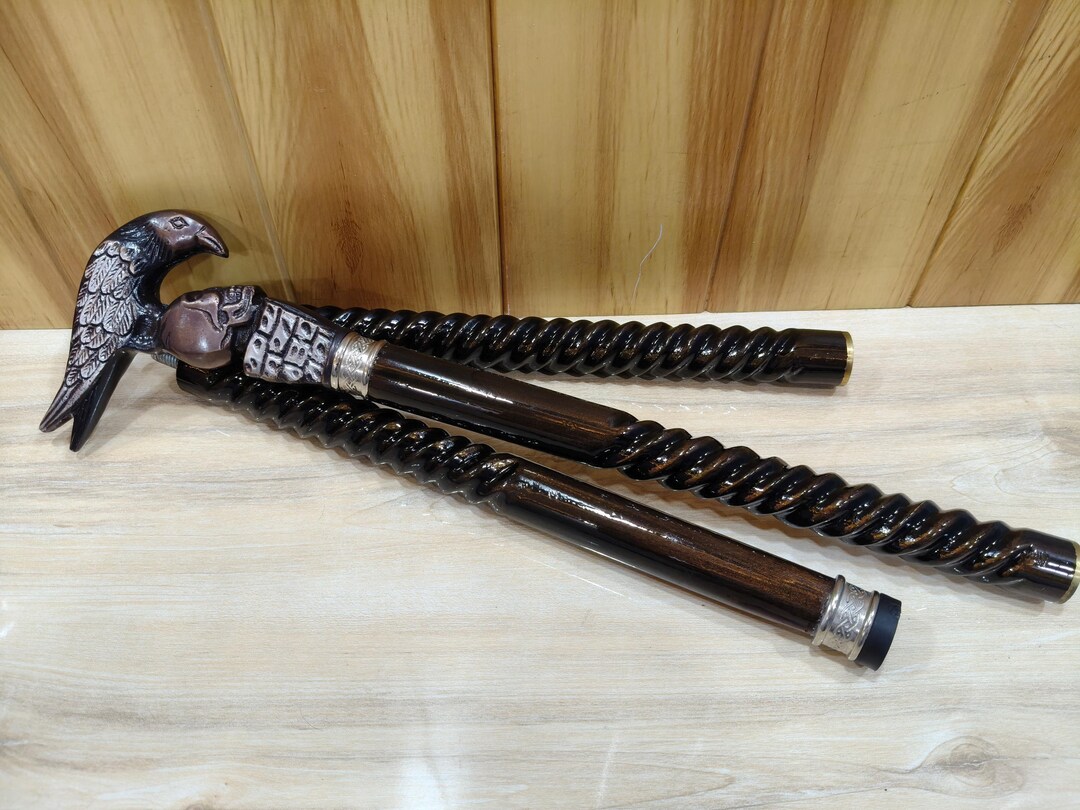 Antique Crow & Skull Walking Cane, Gothic Victorian Style, 37 Inch - Etsy