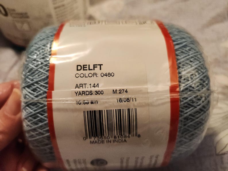 Red Heart Classic #10 Crochet Cotton Thread - Delft Blue, 300 Yards - Etsy