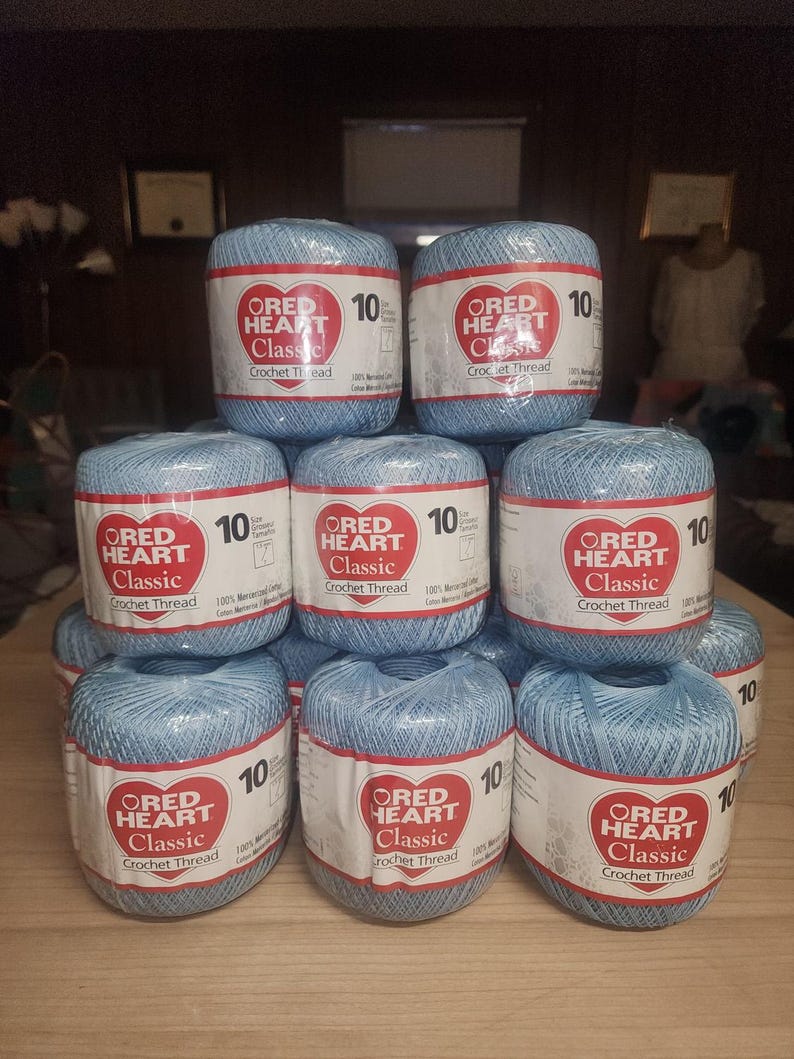 Red Heart Classic #10 Crochet Cotton Thread - Delft Blue, 300 Yards - Etsy