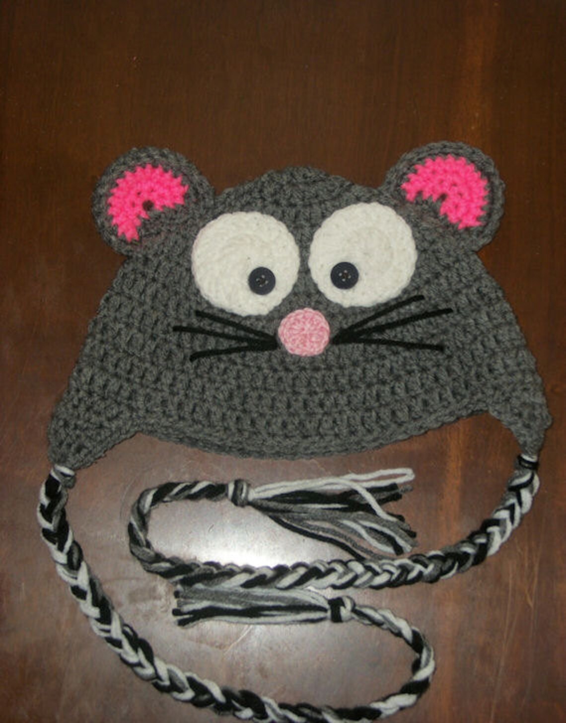 Mouse Hatmade to Orderwith Earflaps and Braids - Etsy