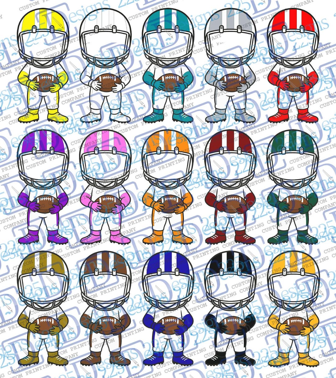 Football Kid Clipart Toppers PNG Files - Etsy