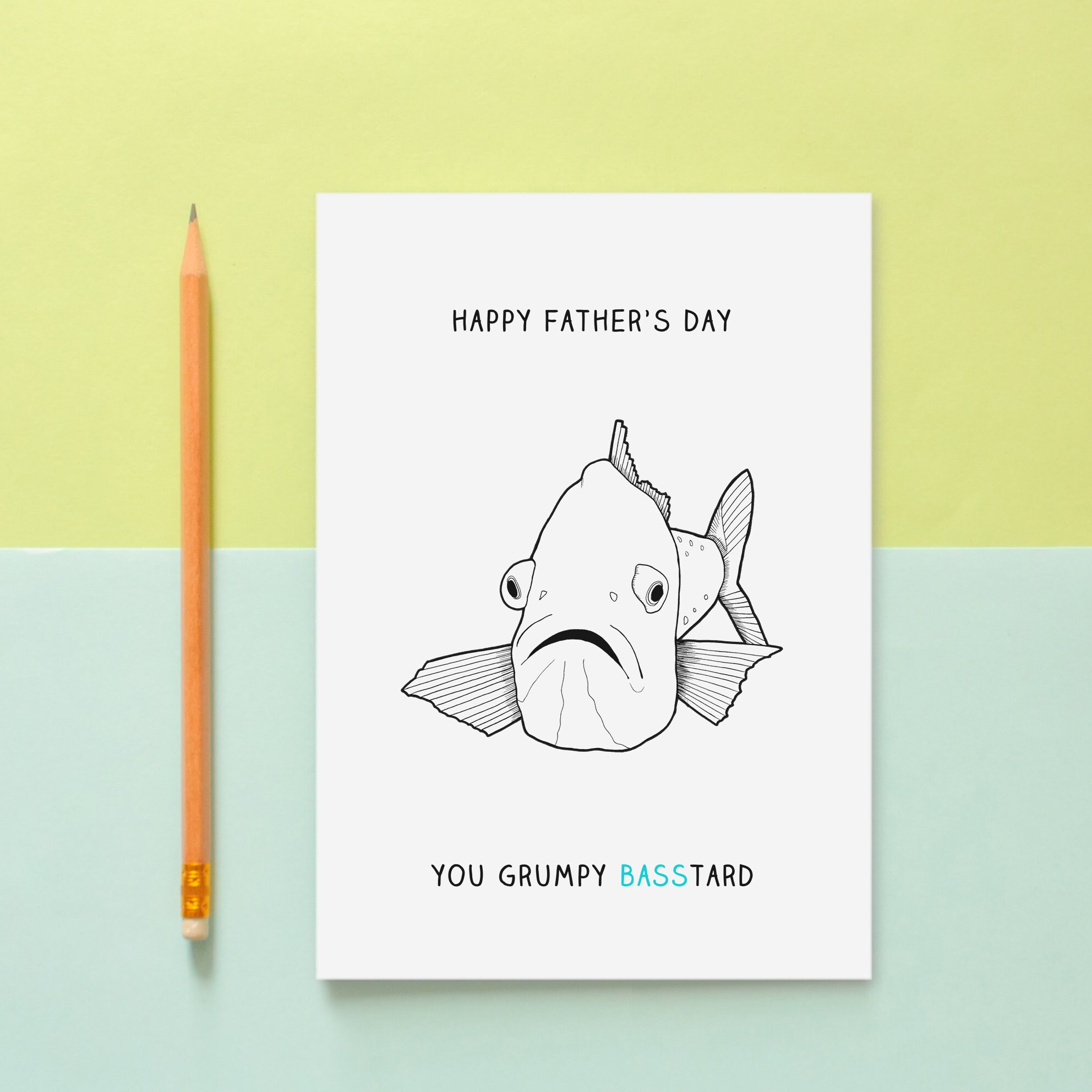 Greeting Cards Paper Engagement Funny Haddock Fish Pun Card Father-To ...