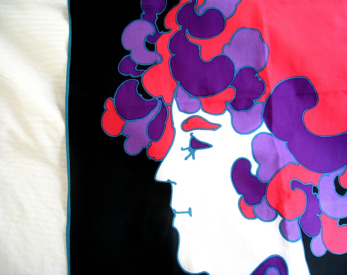 Vintage Peter Max Scarf - Psychedelic Wow Wow Woman - Neon Pinks and ... Vintage Peter Max Scarf - Psychedelic Wow Wow Woman - Neon Pinks and ...
