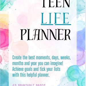Teen Life Planner - 42 Printable Pages - Etsy