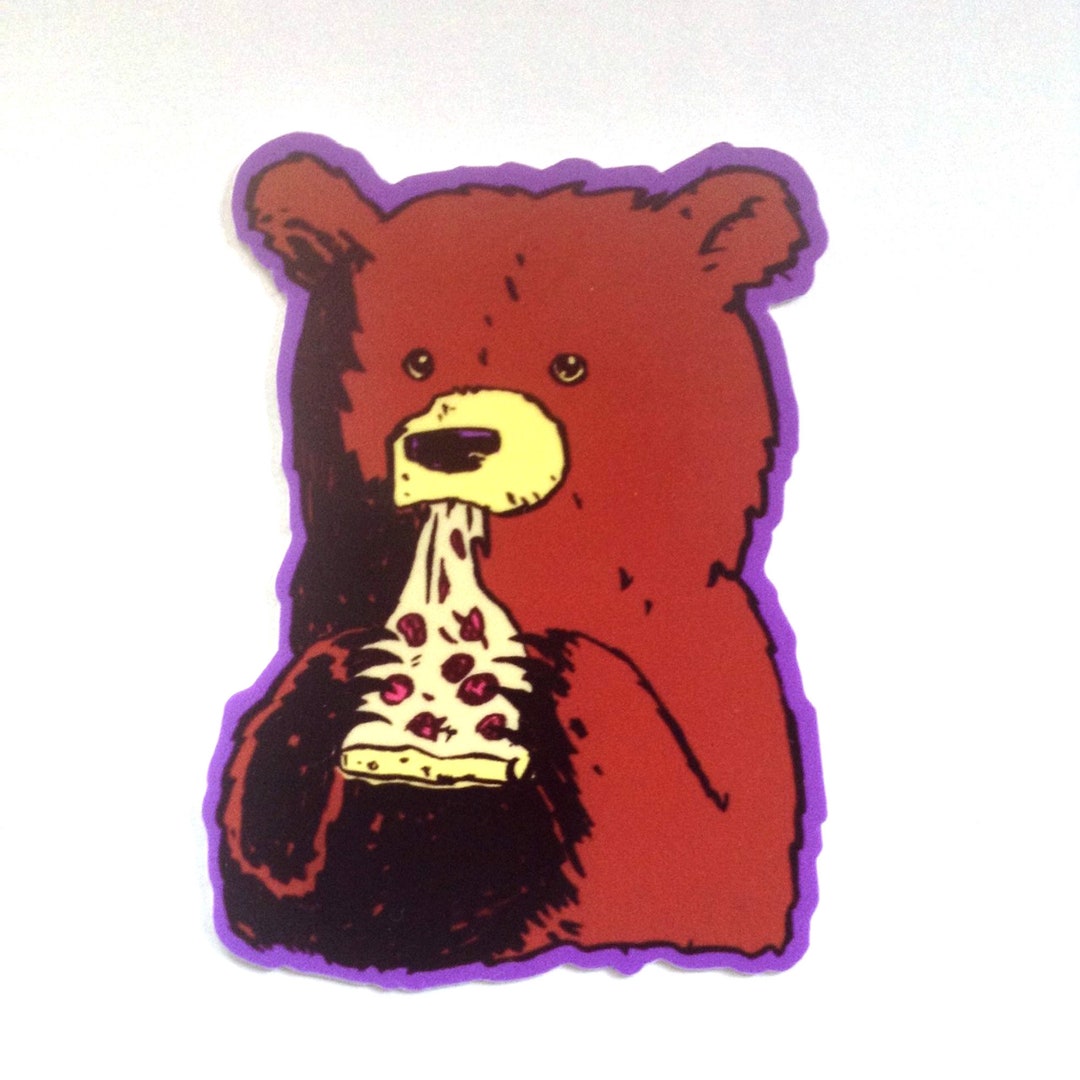 Pizza Bear 3x3 Die-cut Vinyl Sticker - Etsy