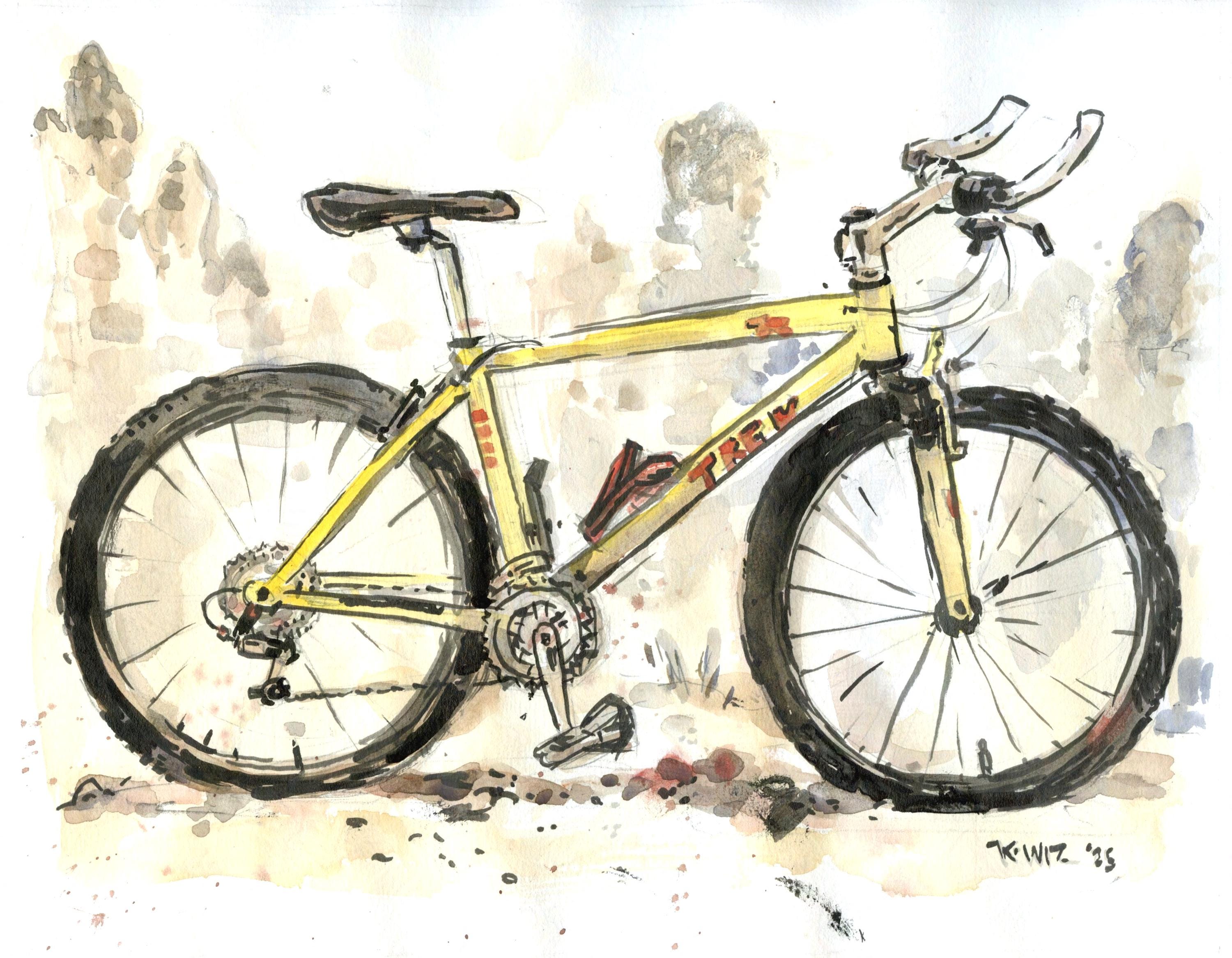 Custom Bicycle Portrait | Mixed Media Artwork on Paper - Etsy