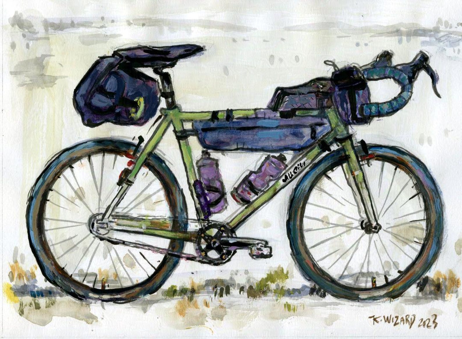 Custom Bicycle Portrait | Mixed Media Artwork on Paper - Etsy
