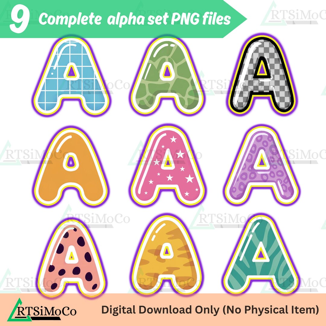 Preppy Alphabet Number Clipart PNG: Teacher Back to School Bundle ...