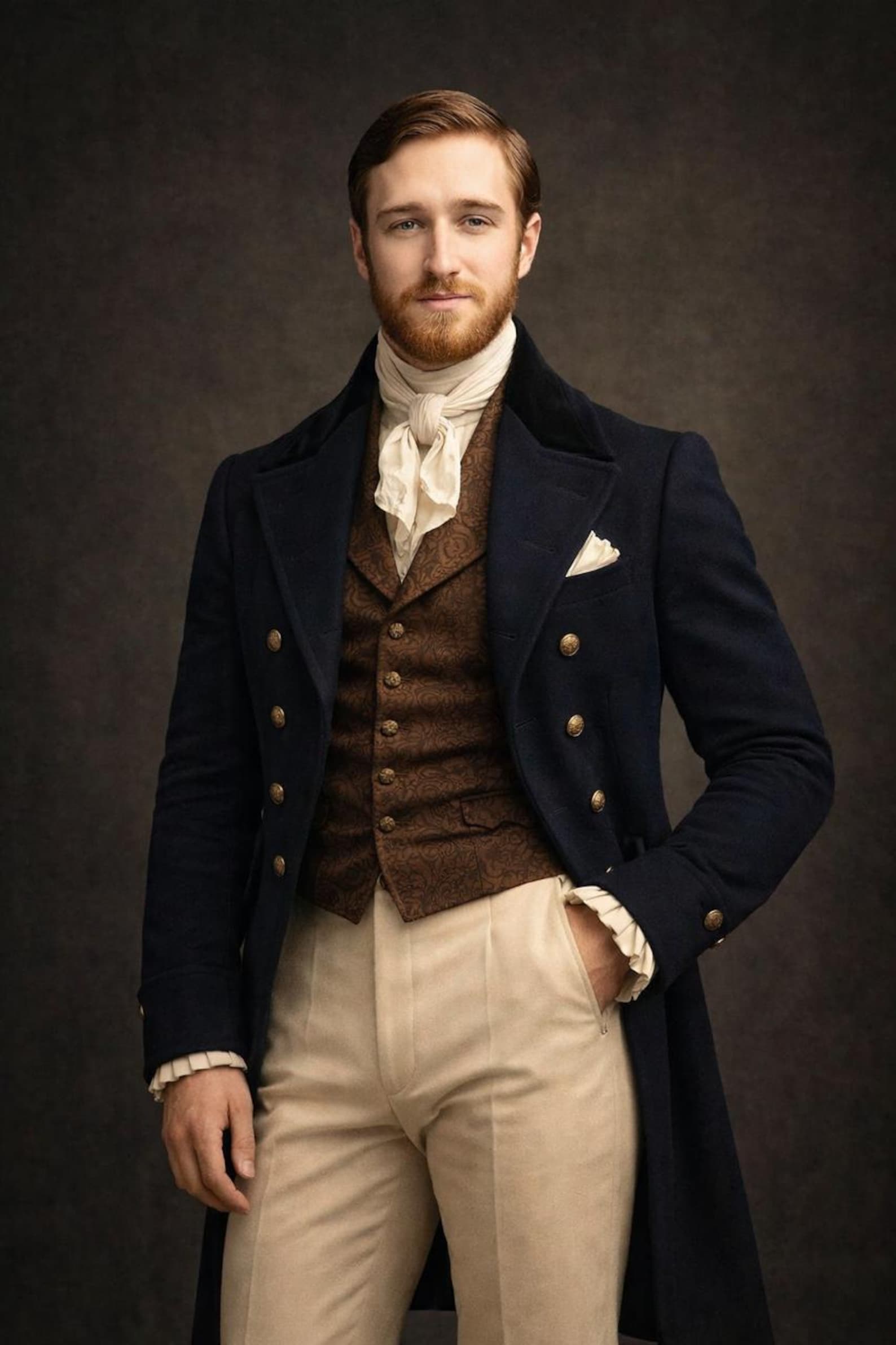Men’s Victorian Wool Regency Tailcoat, Vintage Gothic Steampunk ...