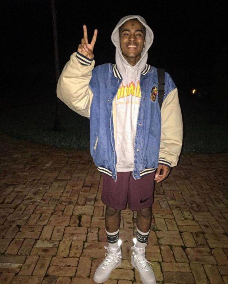 Xxxtentacion Winnie the Pooh Denim Varsity Jacket - 90s Retro Style - Etsy