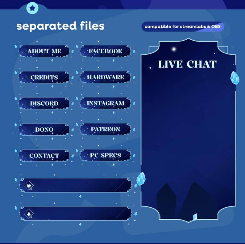 Animated Gleaming Horizon Stream Overlay: Crystal Blue Fantasy for ...