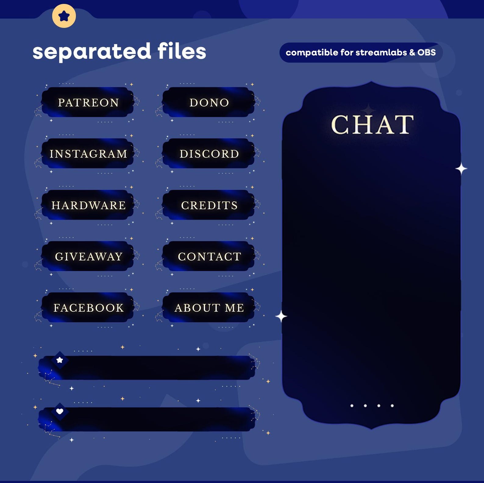 Animated Galaxy Gleam Stream Pack: Neon Blue and Gold Cosmic for Tiktok ...
