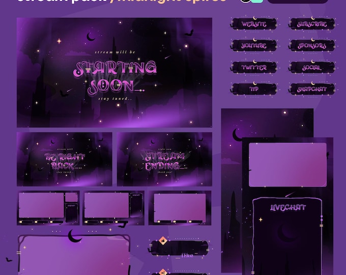 Dream Frost Animated Stream Overlay Package for Twitch | Winter Pastel ...