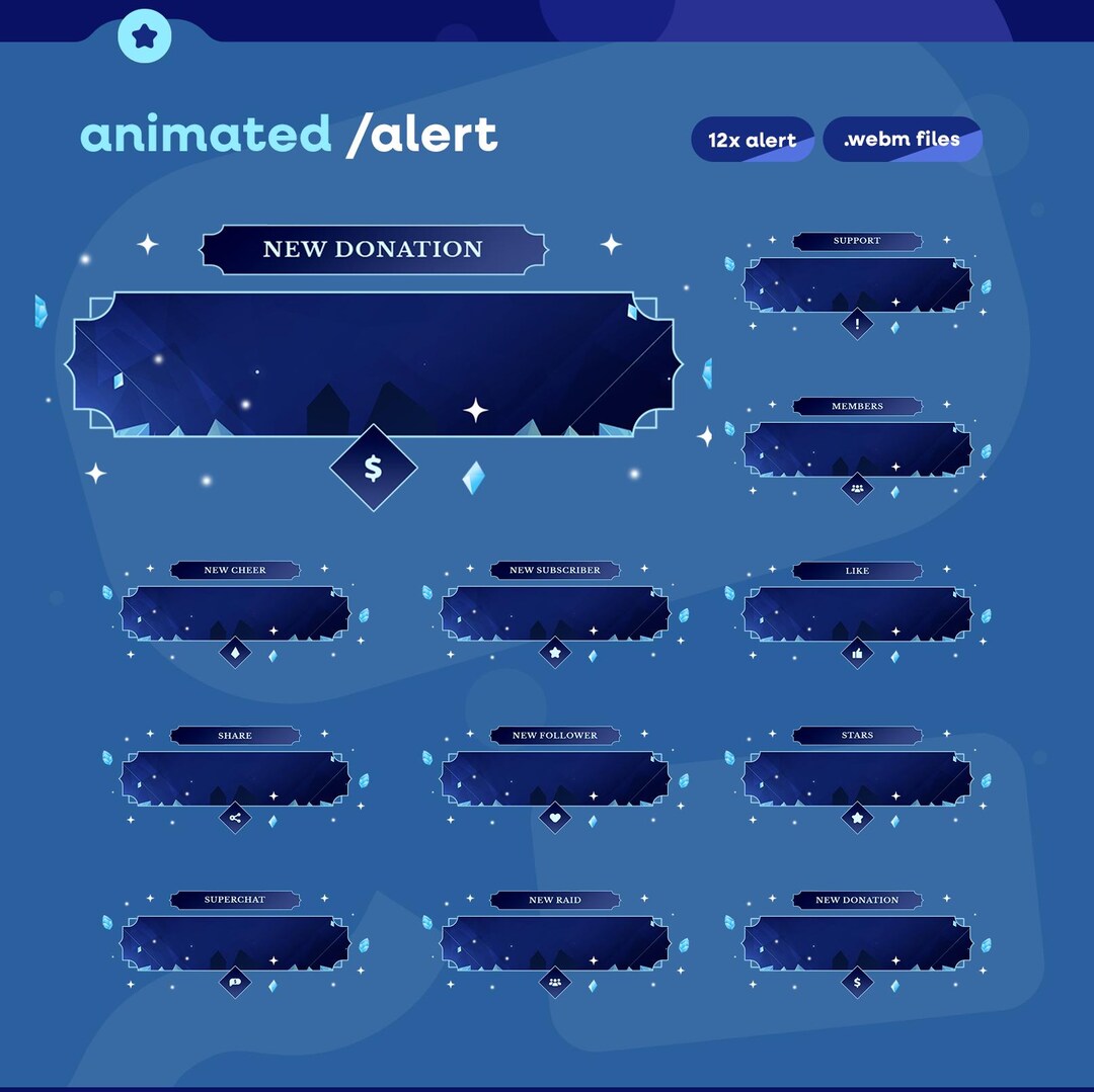 Animated Gleaming Horizon Stream Alerts: Crystal Blue Fantasy for ...