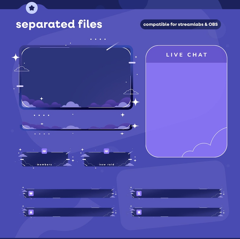 Purple Cosmic Stream Pack | Shooting Stars Galaxy Animated Pack ...