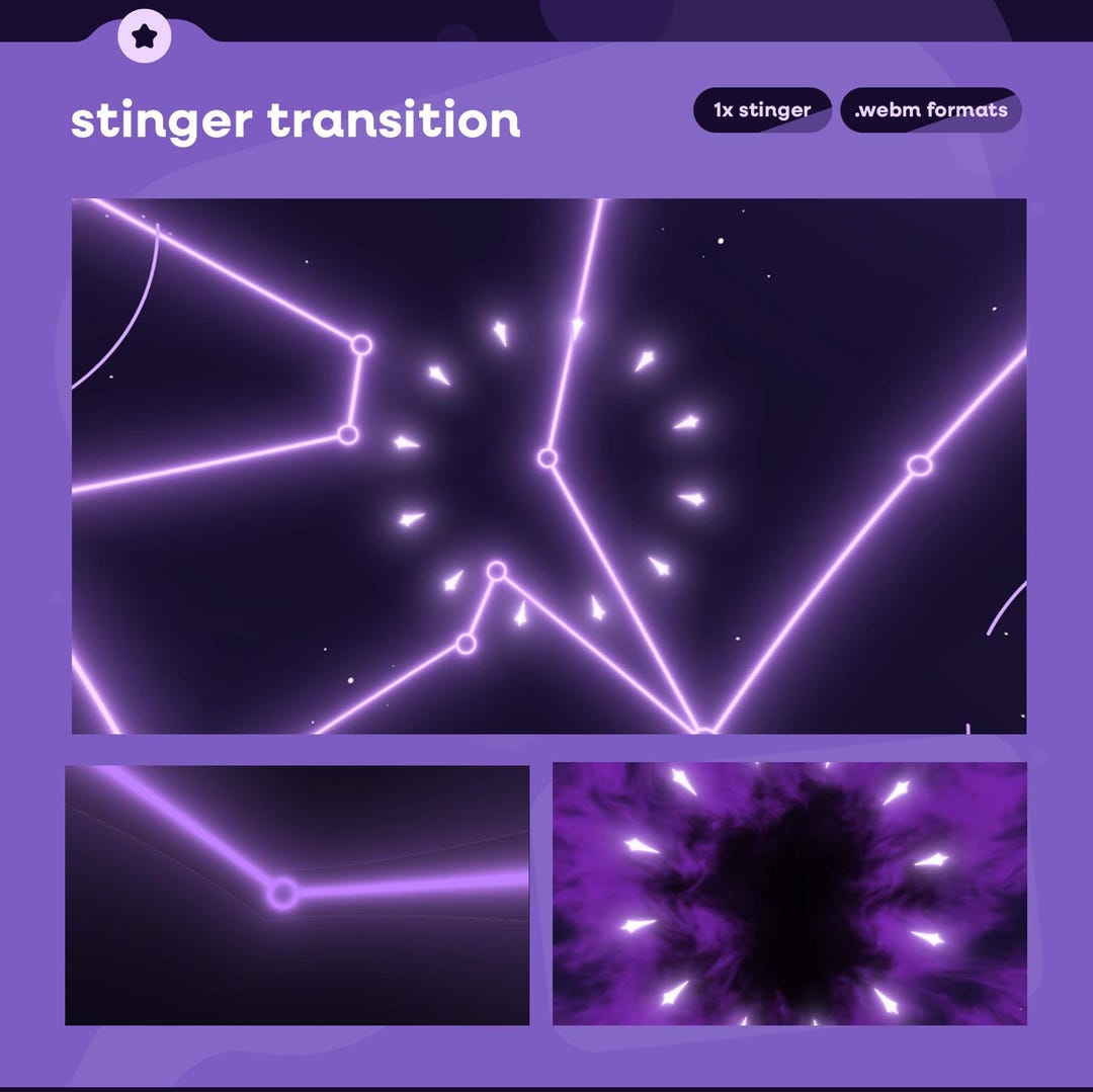 Purple Constellation Stinger Transition | Astral Charm Animated Pack ...