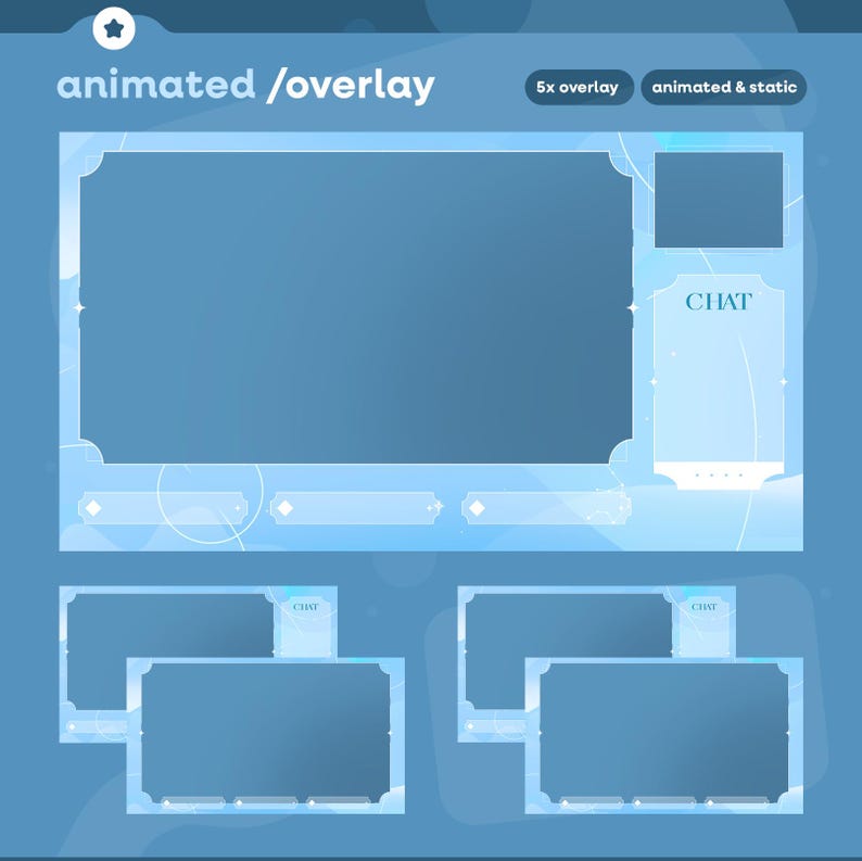 Celestial Blue White Stream Overlay | Starglow Dreams Cosmic Animated ...