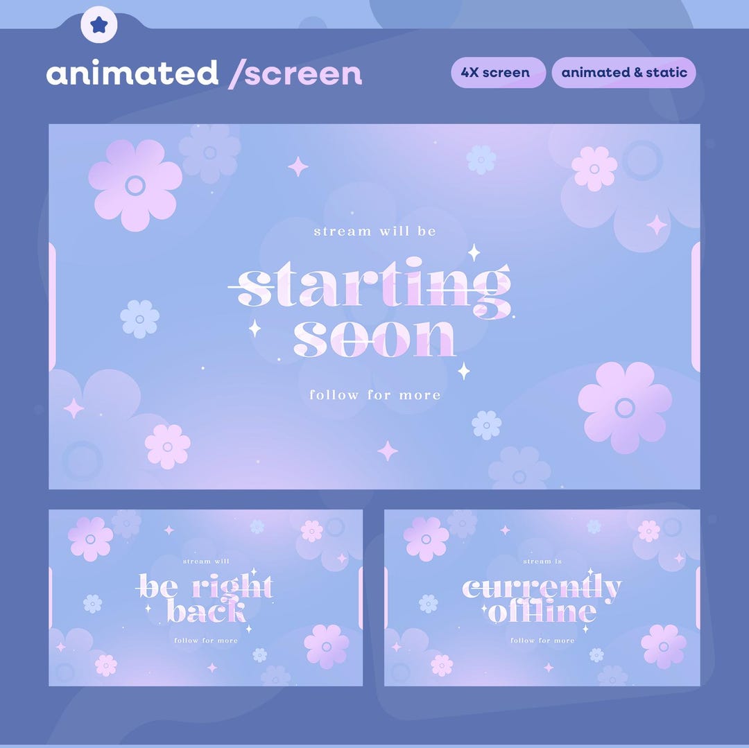 Lilac Breeze Stream Screen for Twitch | Cute Pastel Screen | Starting ...