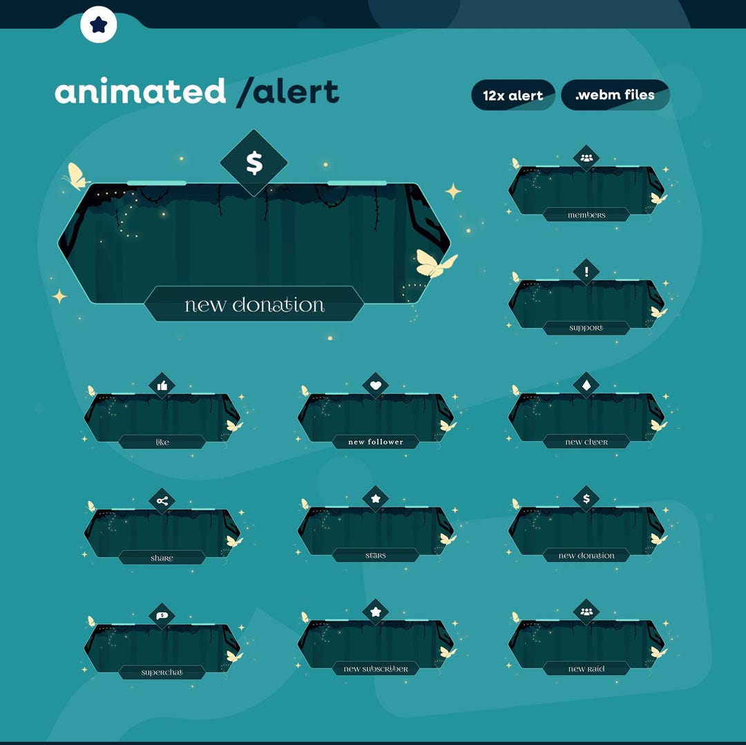 Firefly Forest Alert | Animated Stream Alert | Cozy Vtuber Alert ...
