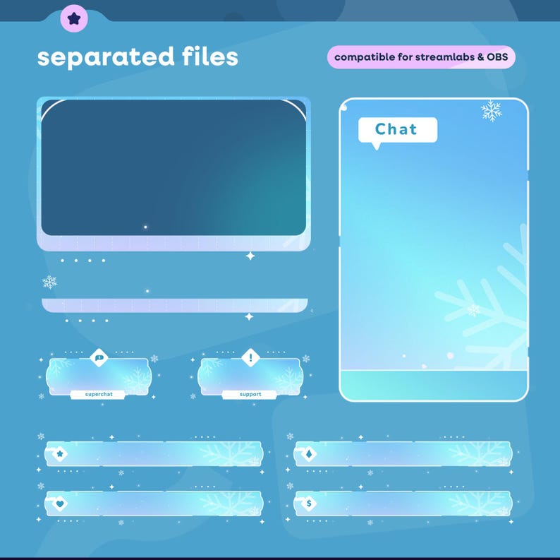 Dream Frost Animated Stream Overlay Package for Twitch | Winter Pastel ...