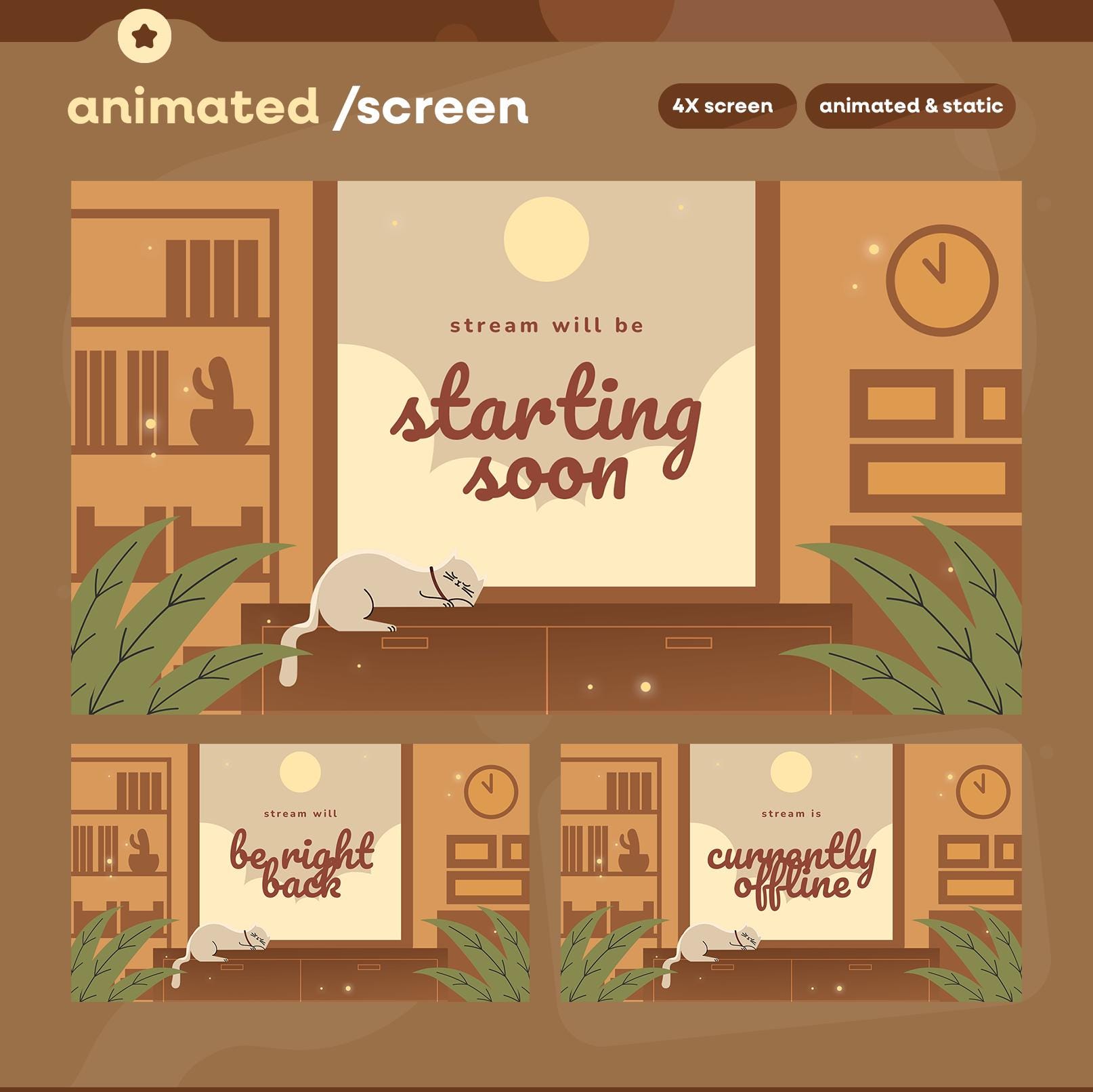 Animated Cozy Stream Overlay Pack for Twitch | Tiktok Overlay | OBS ...