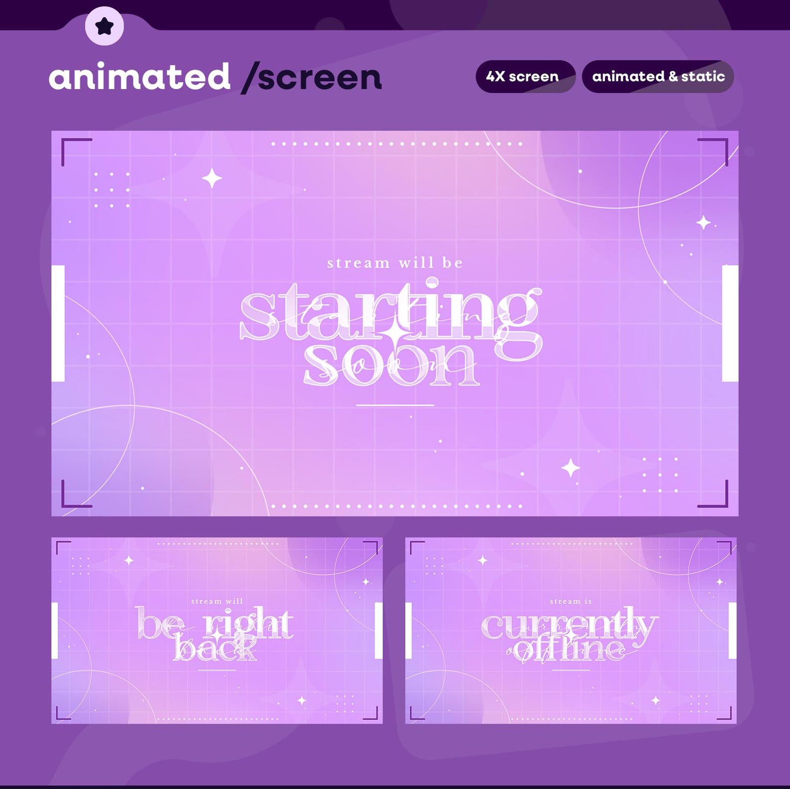 Animated Cosmic Bloom Stream Screens: Purple Pastel Galaxy for Twitch ...
