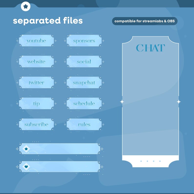 Animated Starglow Dreams Stream Pack: Celestial Blue and White for ...
