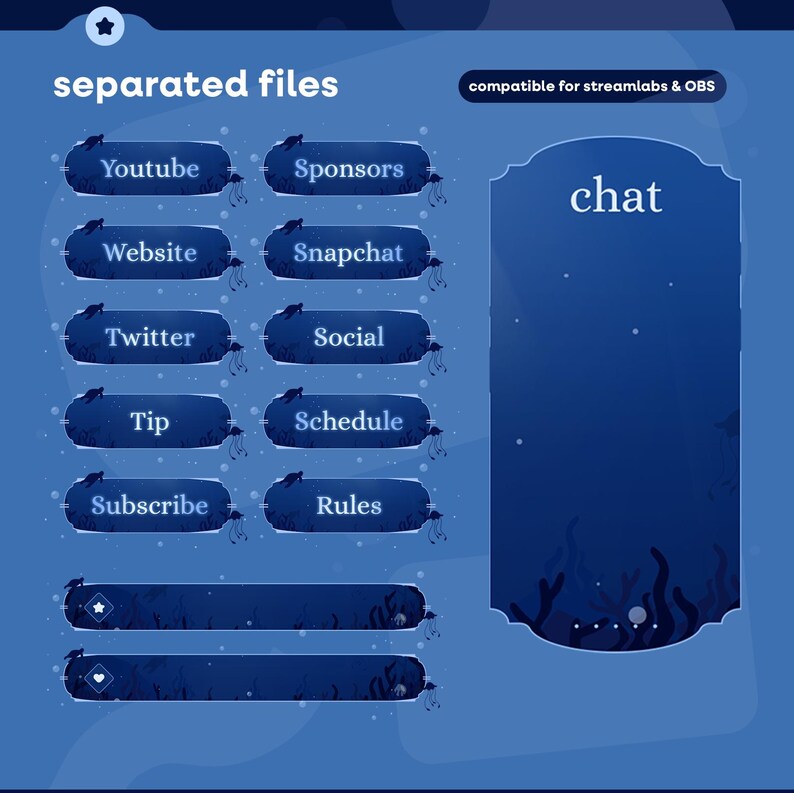 Animated Marine Glow Stream Overlay: Soft Blue Ocean for Twitch and Obs ...