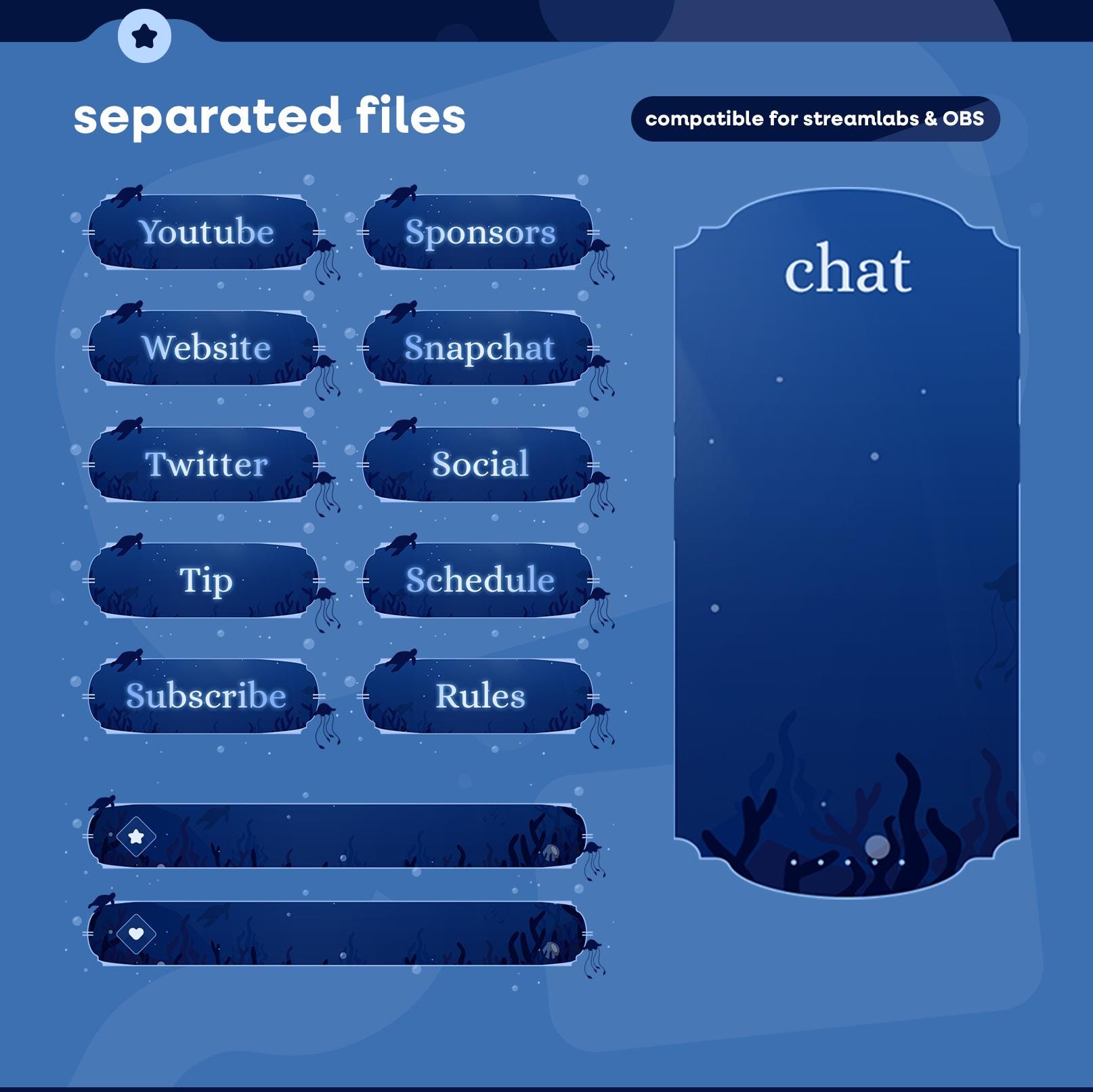 Animated Marine Glow Stream Overlay: Soft Blue Ocean for Twitch and Obs ...