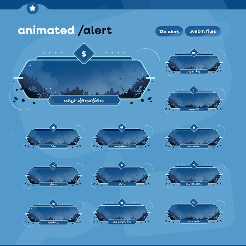 Dusky Woods Animated Stream Overlay Pack | Forest Nature Alerts ...
