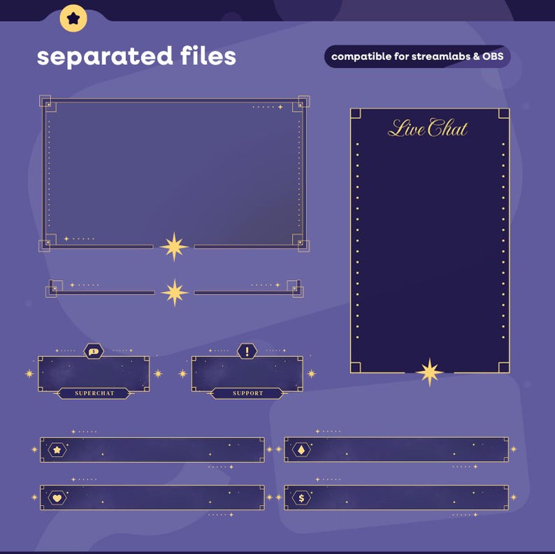 Elegant Purple Stream Overlay | Eclipse Royale Cosmic Gold Animated ...
