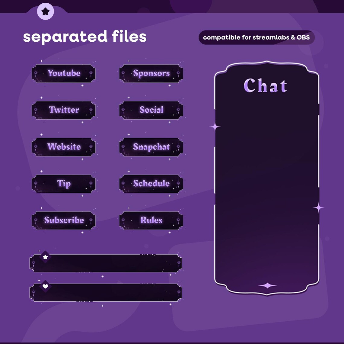 Cozy Purple Stream Overlay | Mystic Lantern Animated Pack | Twitch ...