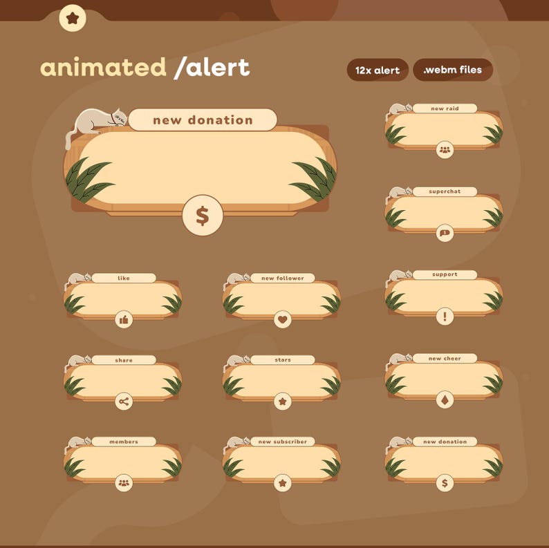 Animated Stream Alert Pack | Twitch Animated Alert | Warm Haven ...
