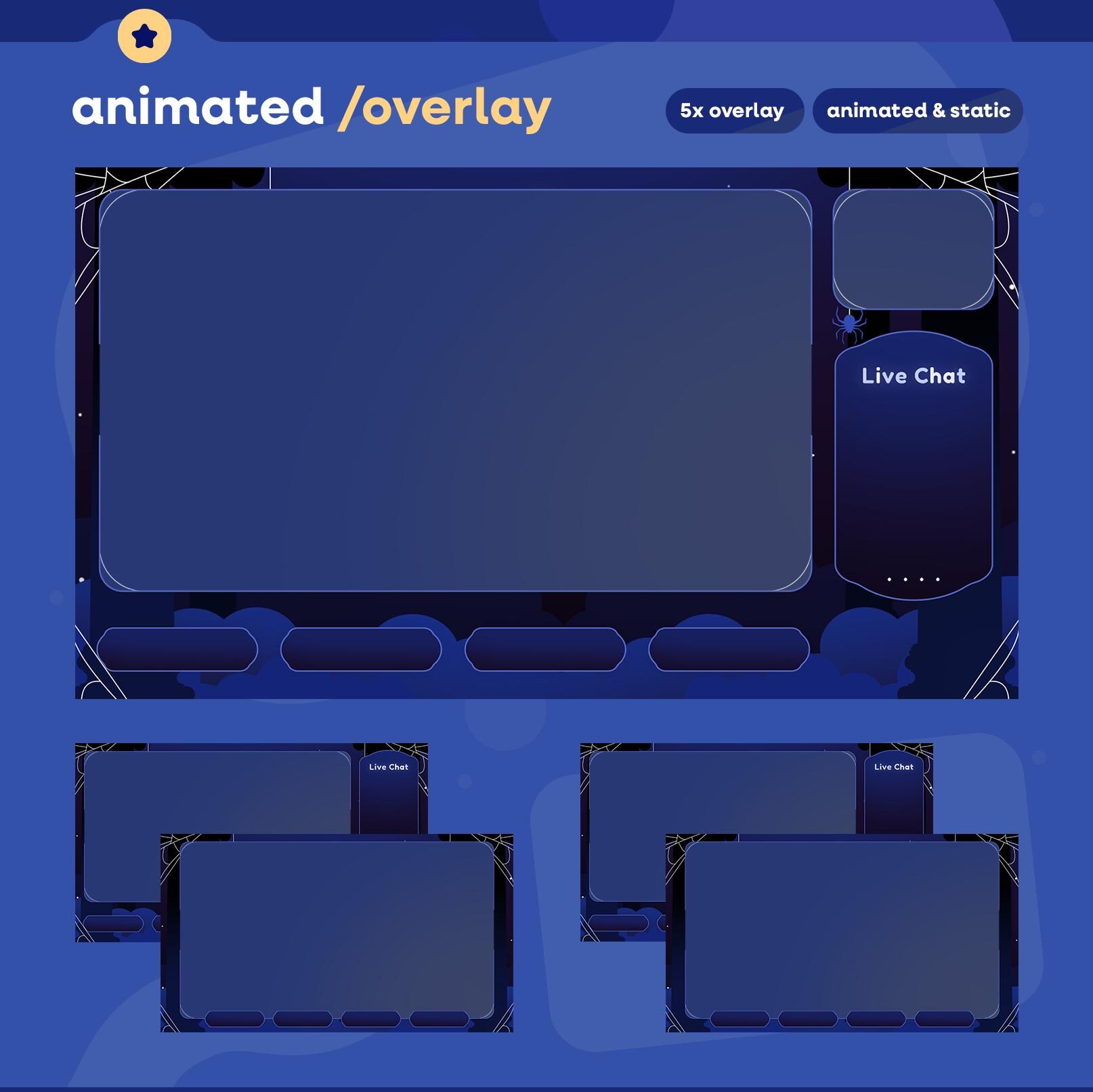 Animated Gloom Mist Stream Overlay Pack: Spooky Theme (twitch, Tiktok ...
