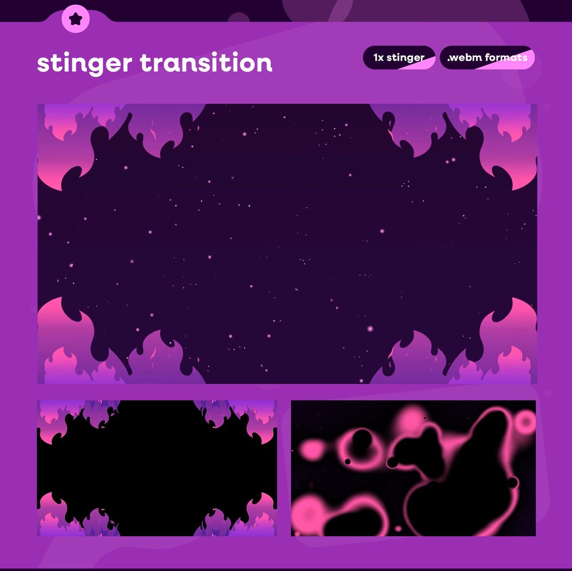 Purple Cosmic Stream Overlay | Celestine Heat Animated Vtuber Pack ...
