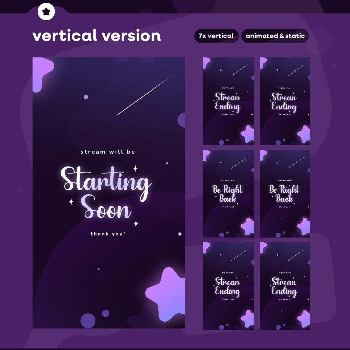 Cute Kawaii Stream Screens | Twinkle Zone Animated Pack | Twitch Tiktok ...