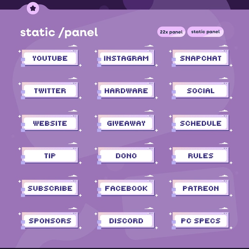 Dream Pixels Animated Stream Overlay Package for Twitch | Retro Pixel ...