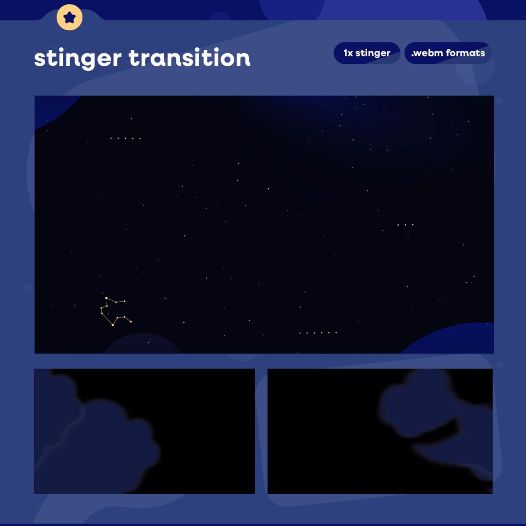 Animated Galaxy Gleam Stinger Transition: Neon Blue and Gold Cosmic for ...